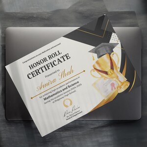 Honor Roll Certificate Template | Canva Editable Academic Subject Award ...