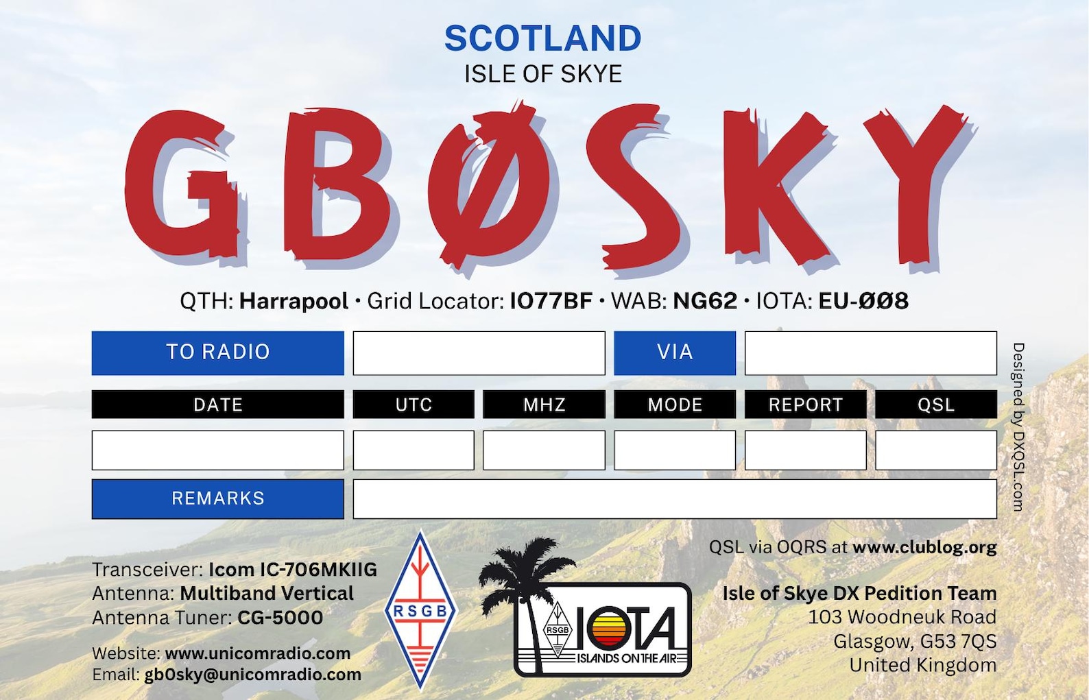 Ham Radio QSL Card Template | Editable Canva Design | Double-sided ...