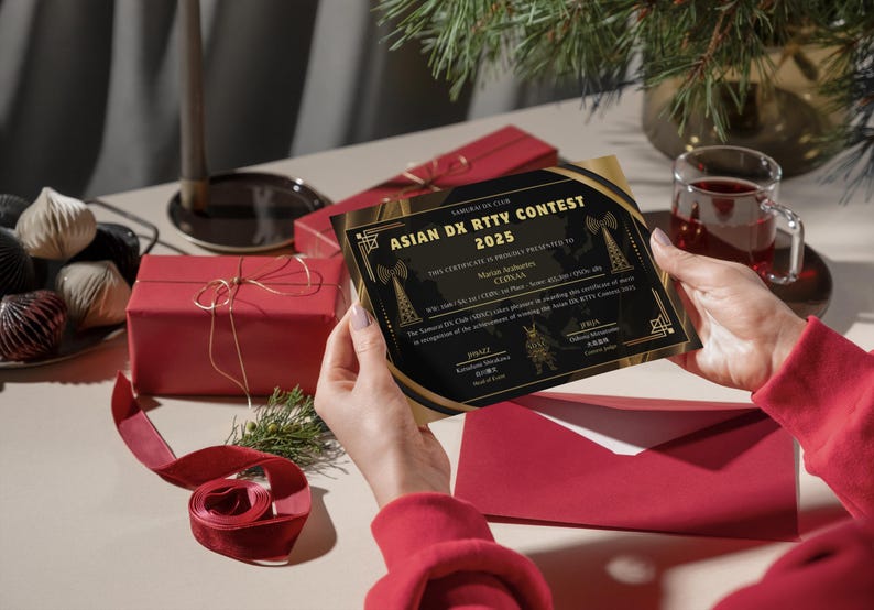 RTTY Contest Certificate Template | Canva Editable | Ham Radio Award ...