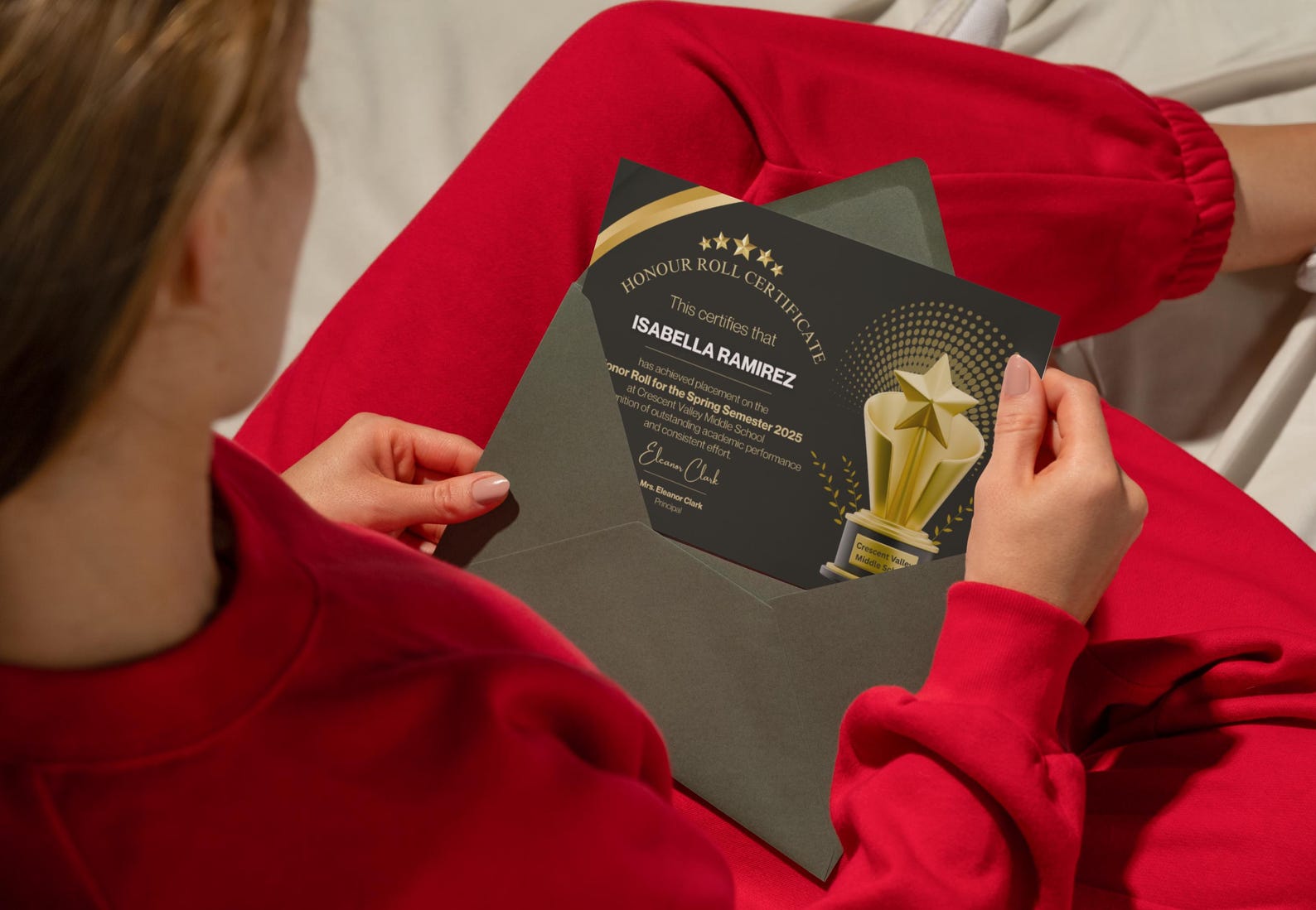 Honor Roll Certificate Template | Canva Editable Academic Award | Gold ...