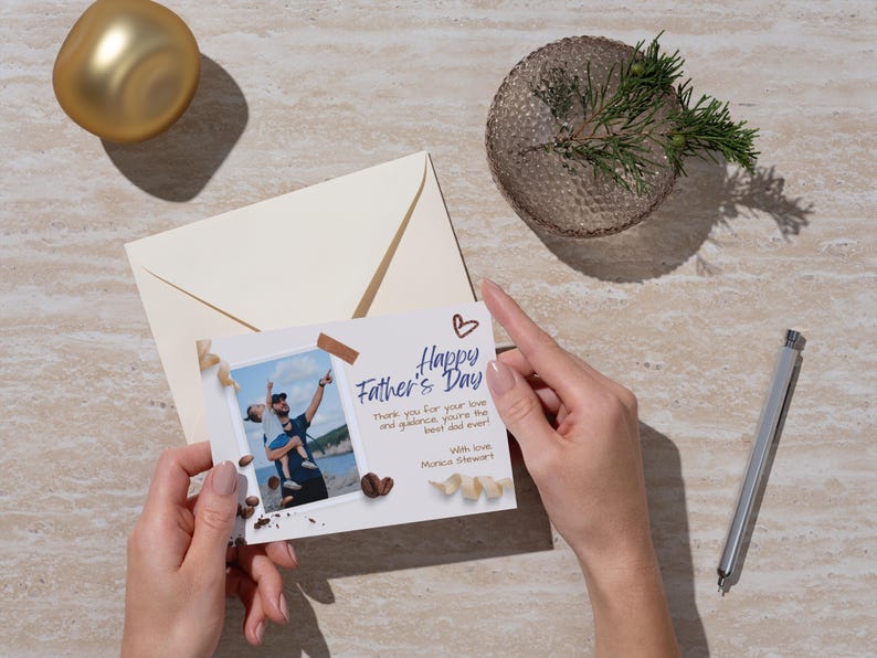 Editable Father's Day Card Template for Canva – Instant Download ...