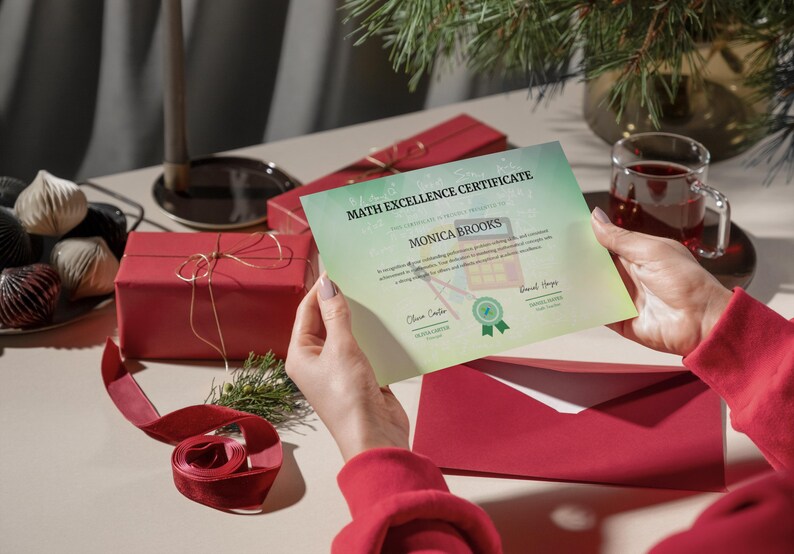 Math Excellence Certificate Template | Canva Editable | Student Math ...