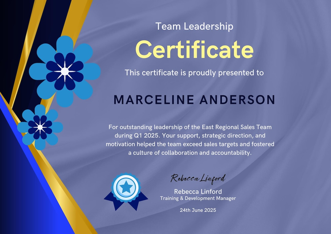Team Leadership Certificate Template | Canva Editable | Corporate ...