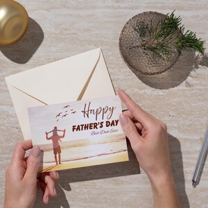 Father's Day Beach Card – Canva Template | Best Dad Ever Sunset Design ...