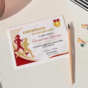 Running Event Participation Certificate Template | Canva Editable ...