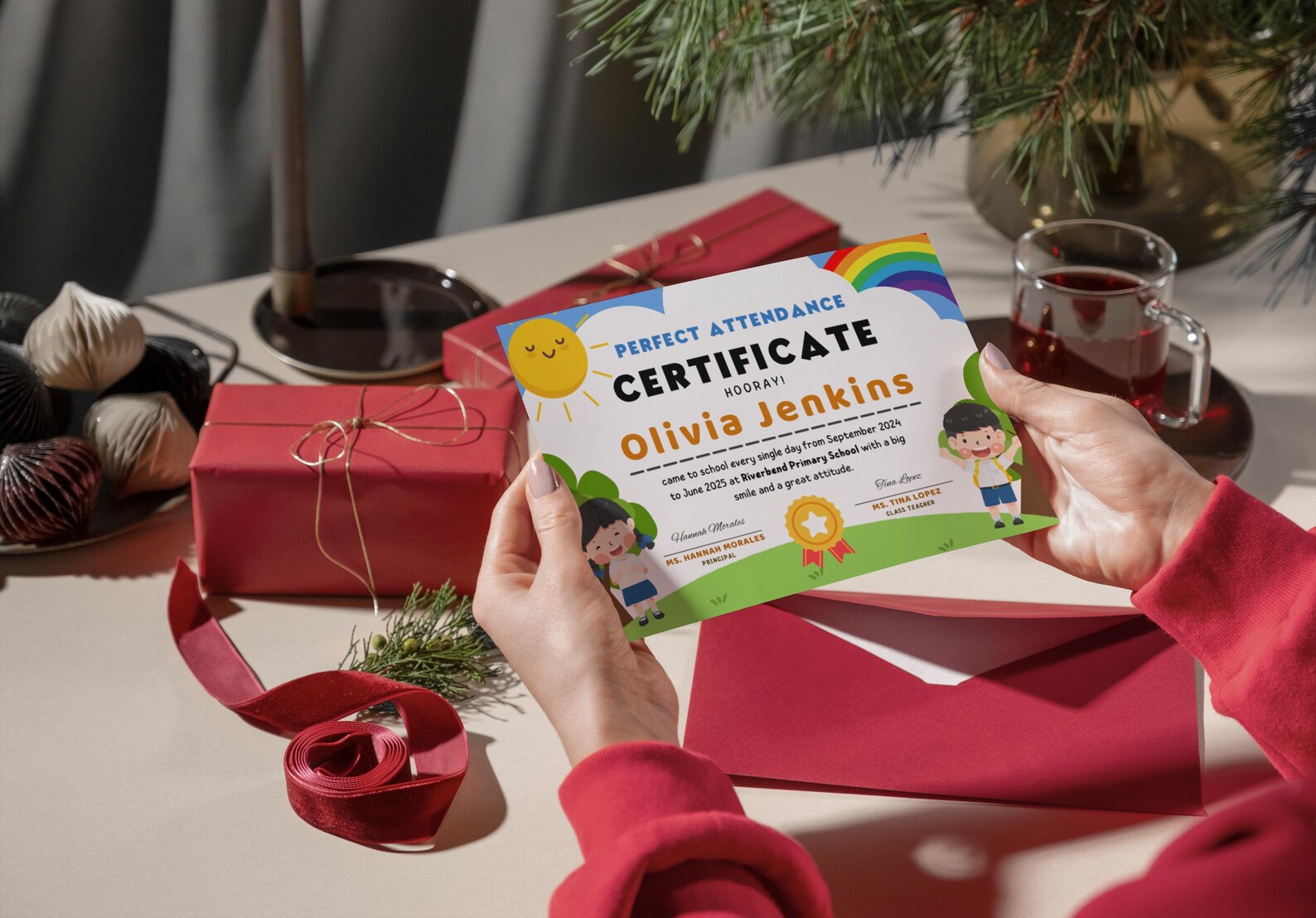 Kids Perfect Attendance Certificate Template | Canva Editable | Fun ...