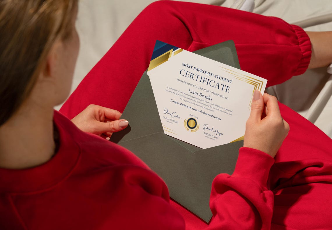 Most Improved Student Certificate Template | Canva Editable | School ...