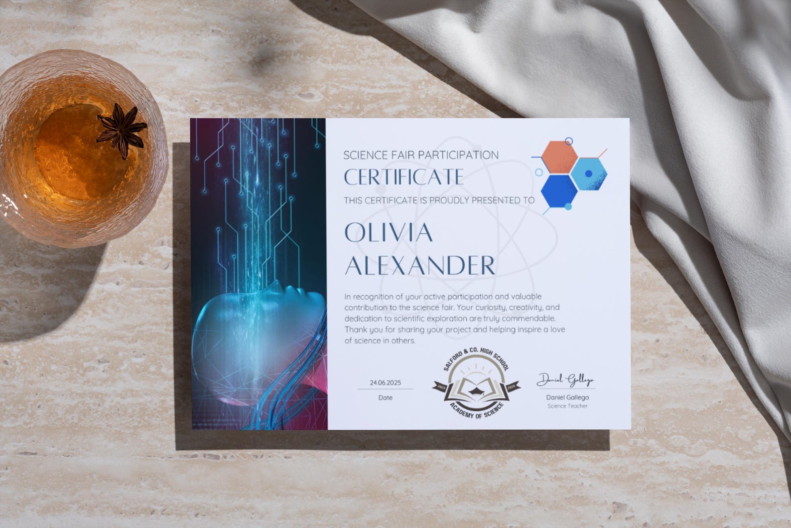 Science Fair Participation Certificate Template | Canva Editable ...