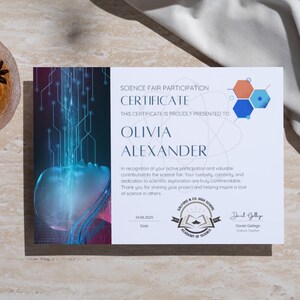 Science Fair Participation Certificate Template | Canva Editable ...
