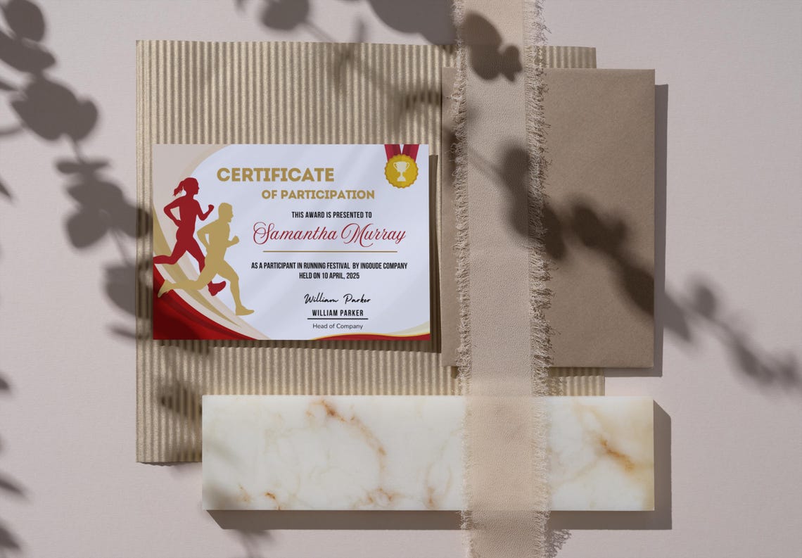Running Event Participation Certificate Template | Canva Editable ...