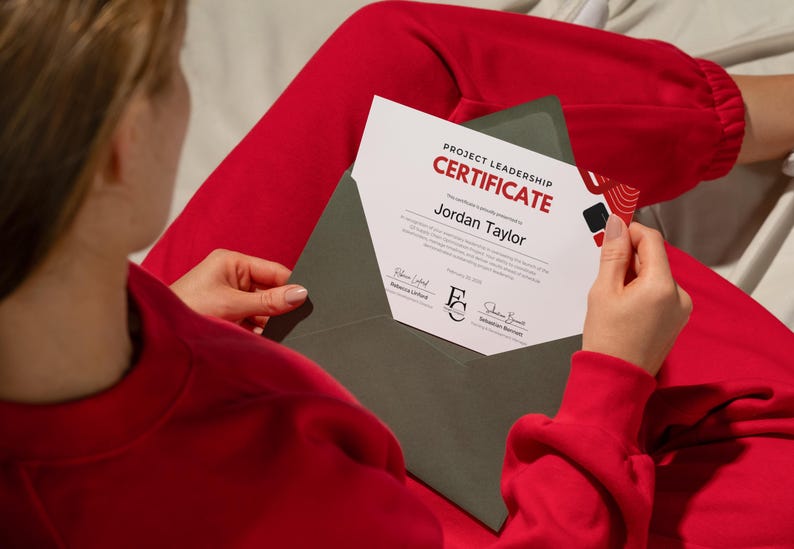 Project Leadership Certificate Template | Canva Editable | Corporate ...