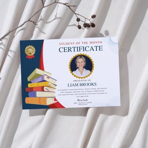 Student of the Month Certificate Template | Canva Editable | School ...