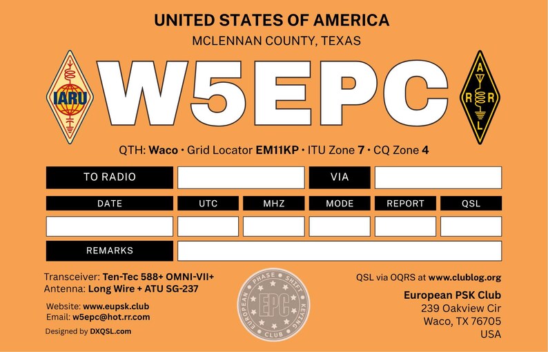 Ham Radio QSL Card Template | Editable Canva Design | Double-sided ...
