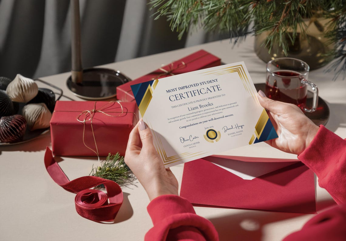 Most Improved Student Certificate Template | Canva Editable | School ...