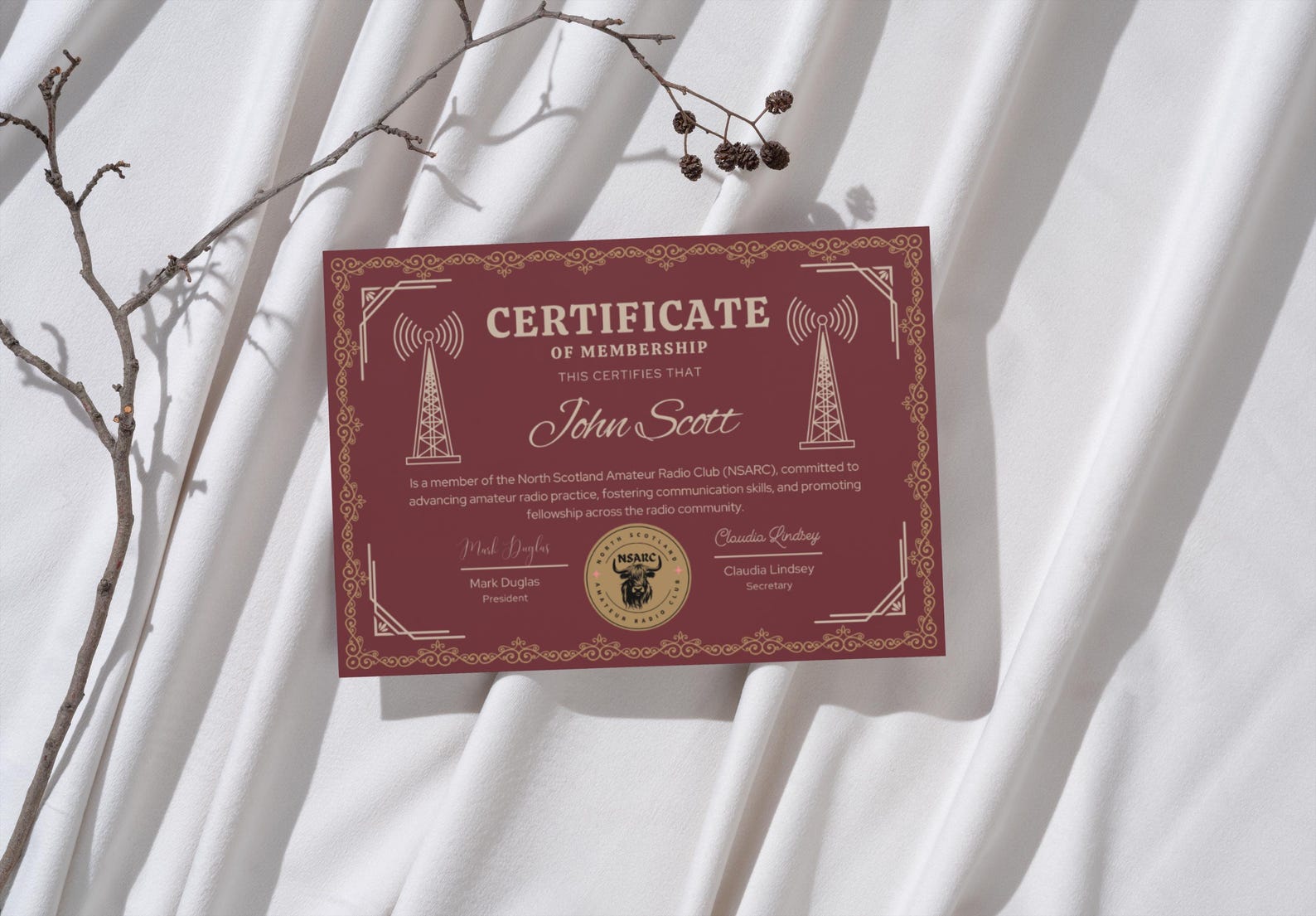 Amateur Radio Membership Certificate Template | Canva Editable ...