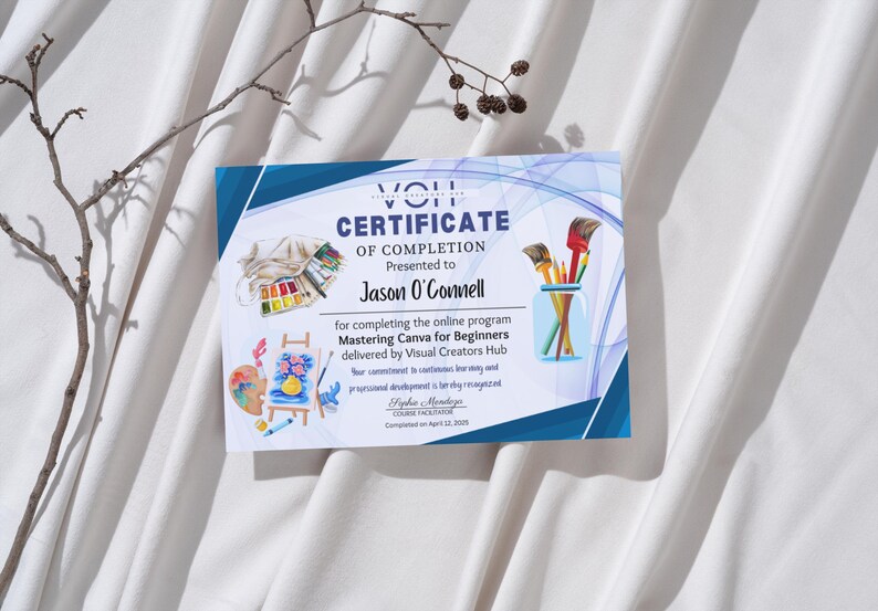 Canva Course Certificate Template | Certificate of Completion ...