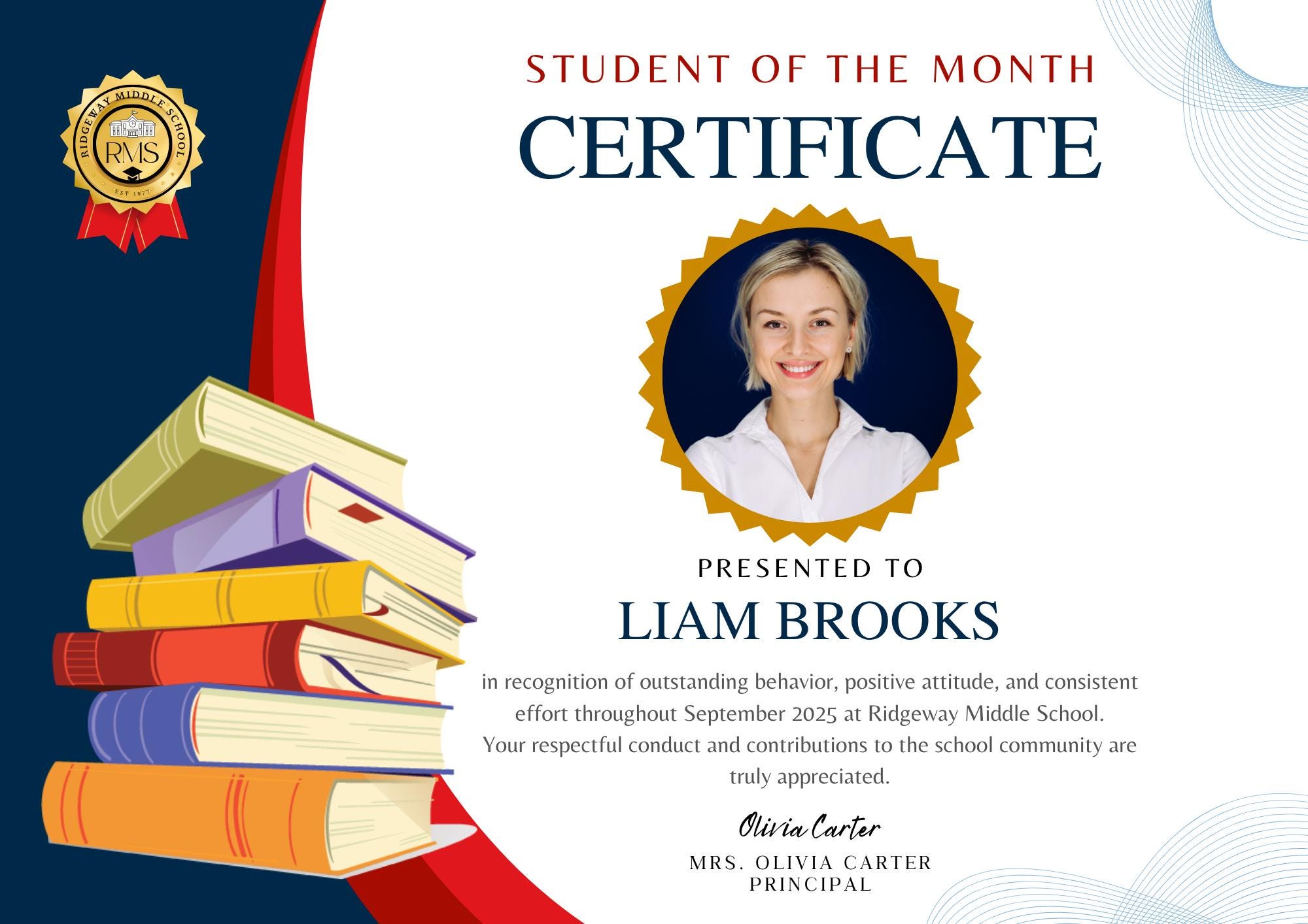 Student of the Month Certificate Template | Canva Editable | School ...
