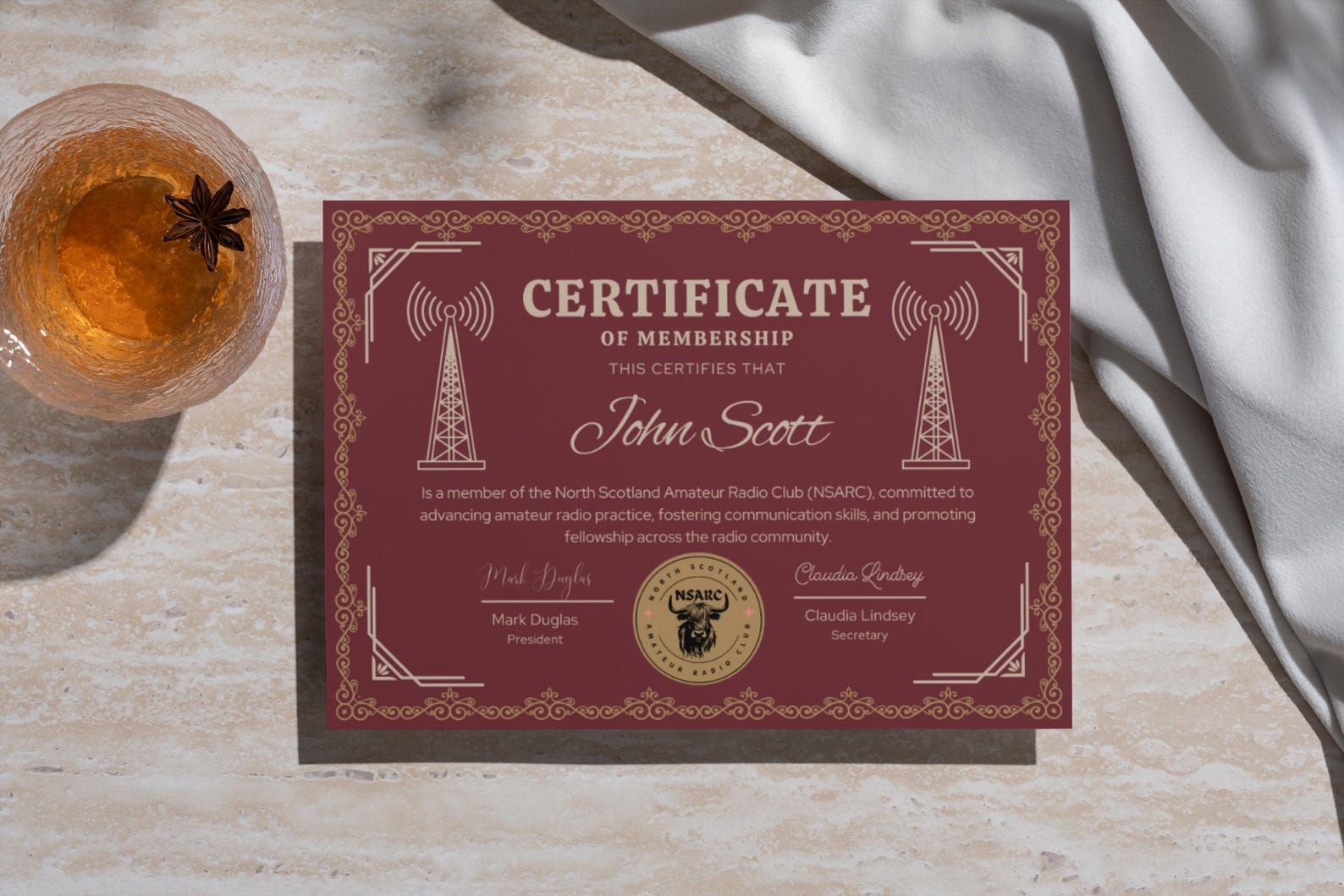 Amateur Radio Membership Certificate Template | Canva Editable ...