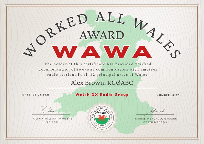Editable Ham Radio Award Certificate Template | Canva Design | Digital ...