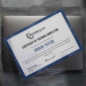 Certificate of Training Completion Template | Canva Editable ...