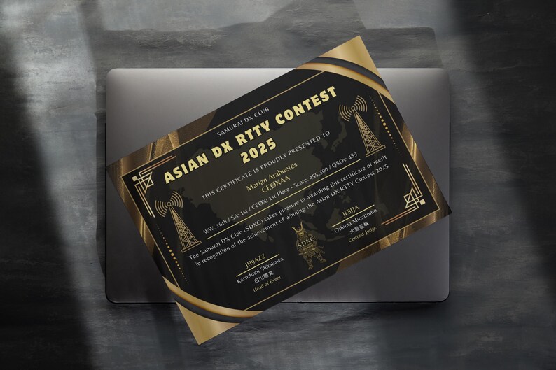 RTTY Contest Certificate Template | Canva Editable | Ham Radio Award ...