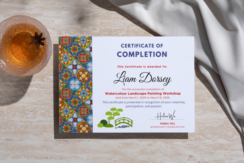 Art Workshop Certificate Template | Canva Editable Certificate of ...
