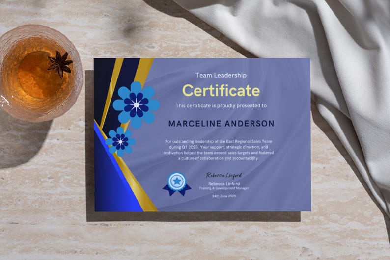 Team Leadership Certificate Template | Canva Editable | Corporate ...