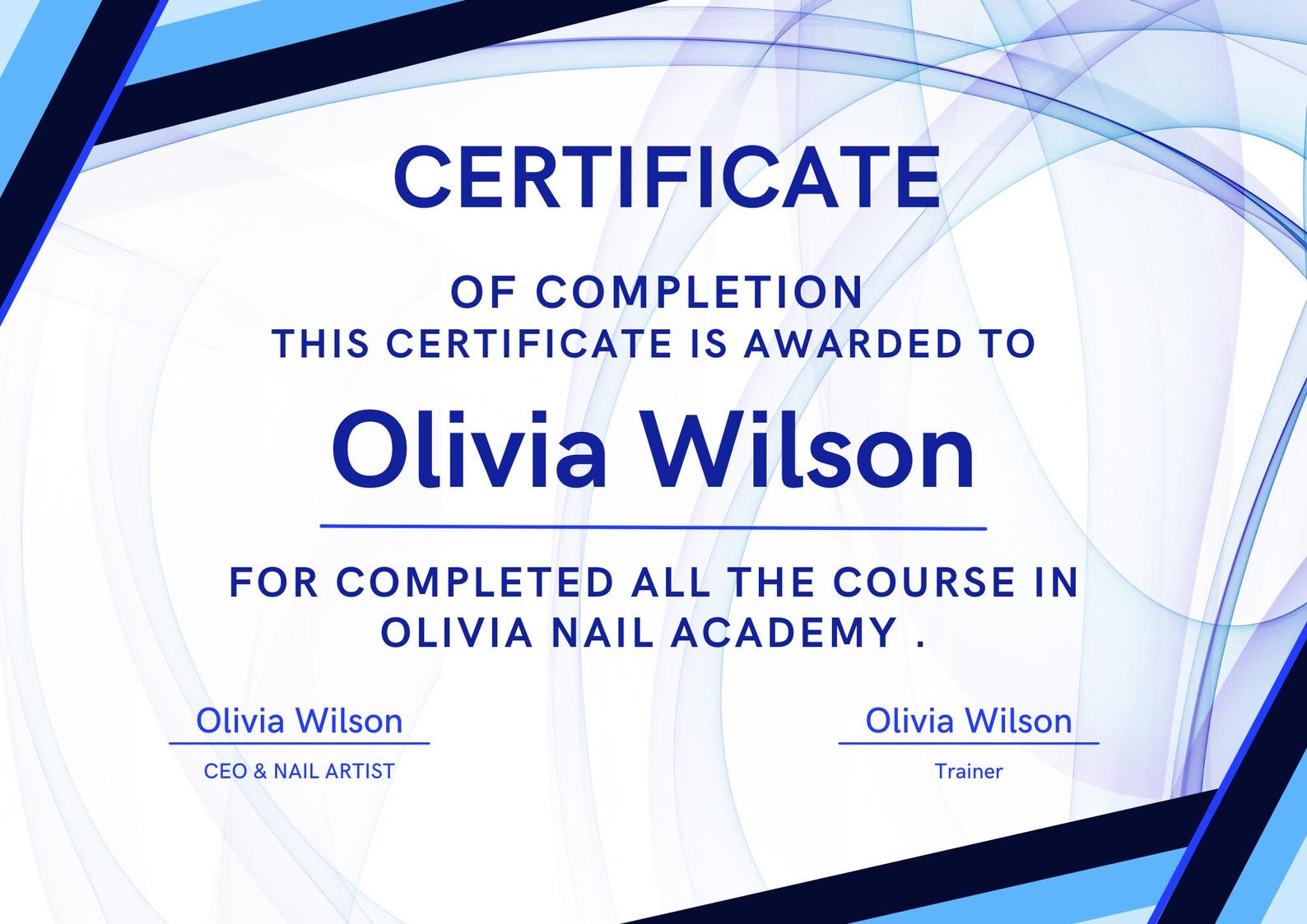 Editable Nail Certificate of Completion Template | Canva Link | Nail ...