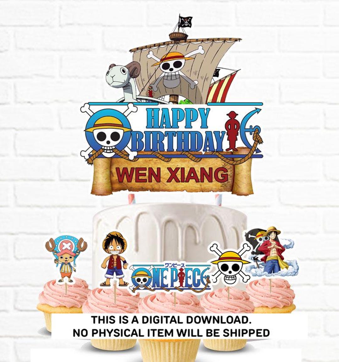 Digital File - One Piece Cake Topper, Birthday Cake Topper, Birthday ...