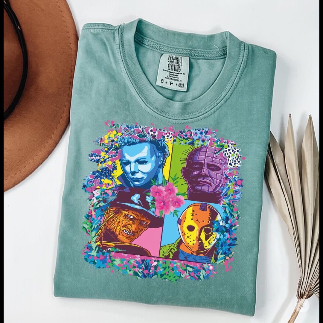 Horror Icons PNG, Pop Art Slashers Sublimation, Preppy Goth Villains ...
