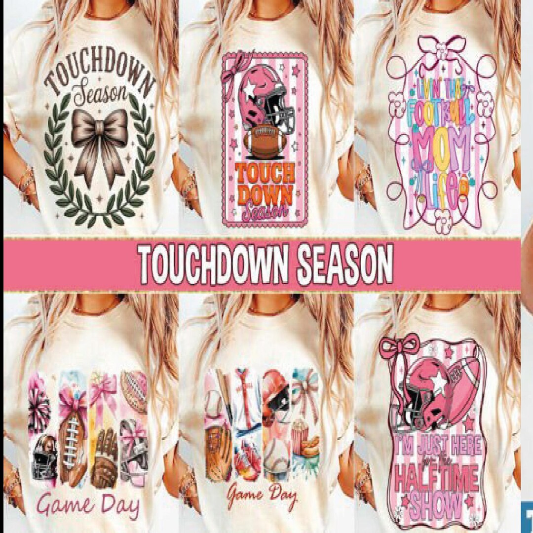 Touchdown Season PNG Digital Files for Sublimation, Cute Game Day ...