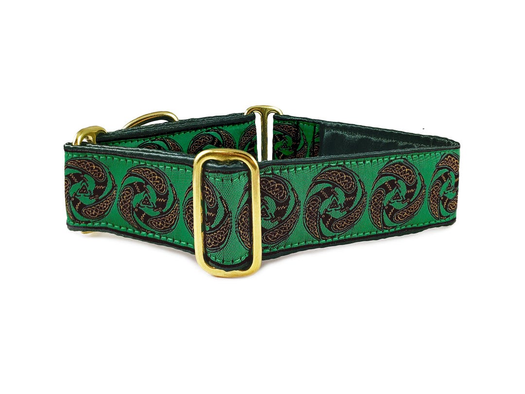 Green Celtic Ravens Dog Collar: Adjustable Martingale or Buckle - Etsy