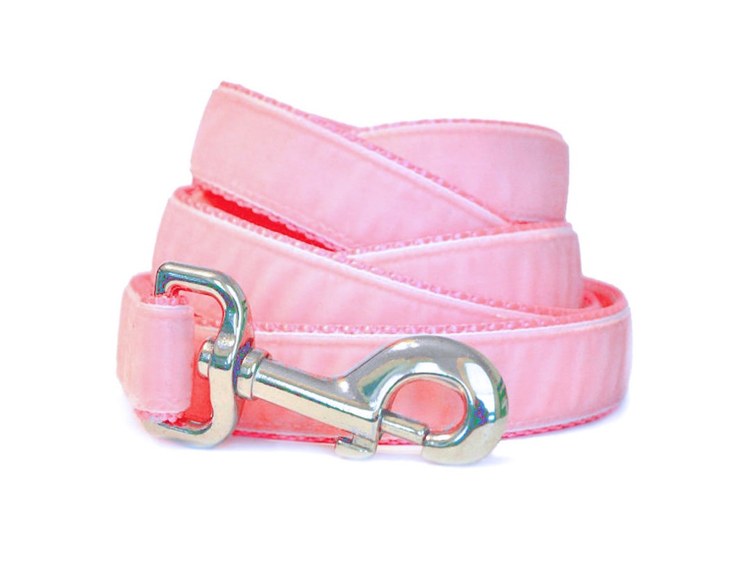 Pink Velvet Dog Leash | Soft, Luxurious Dog Lead | Custom-length ...