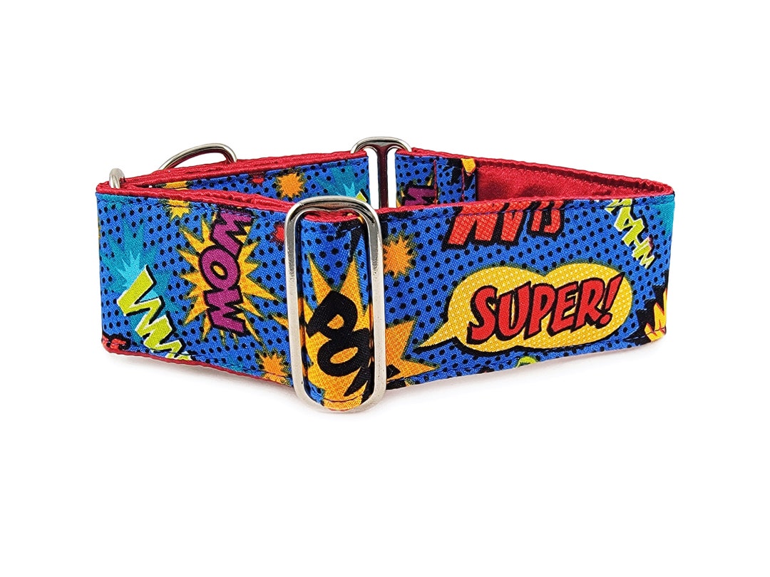 Extra Wide Superhero Dog Collar: Comic Book Style, Large Breeds - Etsy