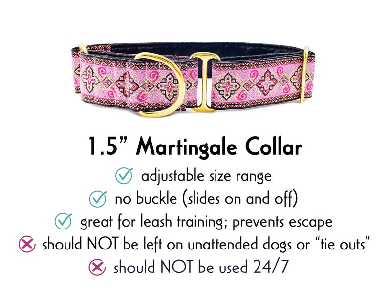 Pink Jacquard Dog Collar: 1.5 Inch Martingale or Buckle - Etsy