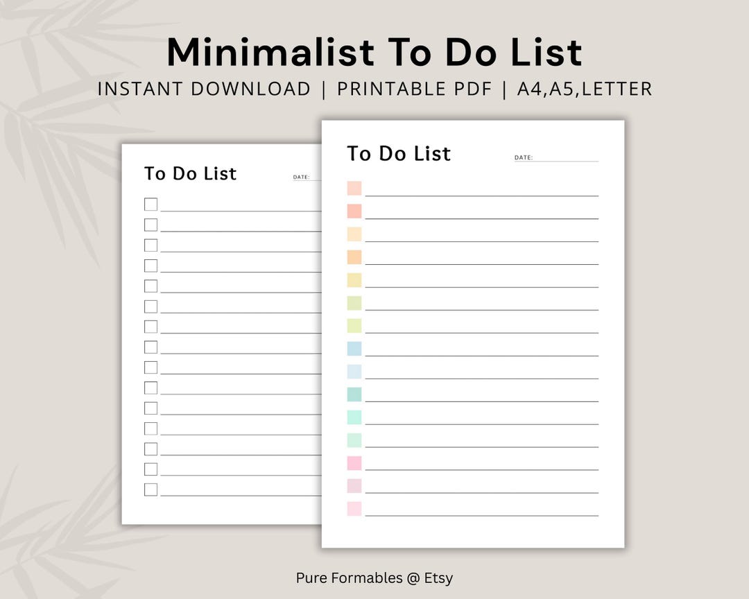 Printable to Do List | Pastel Rainbow Task Planner | Daily Checklist ...