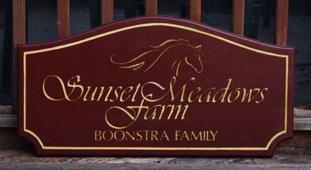 Custom Horse Farm Sign,custom Farm Signs,custom Outdoor Name Signs,farm ...