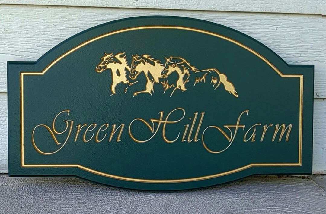 Custom Horse Farm Sign,custom Farm Signs,custom Outdoor Name Signs,farm ...