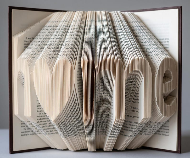 HOME Book Folding Pattern | Folded Book Art Template (PDF Download) - Etsy