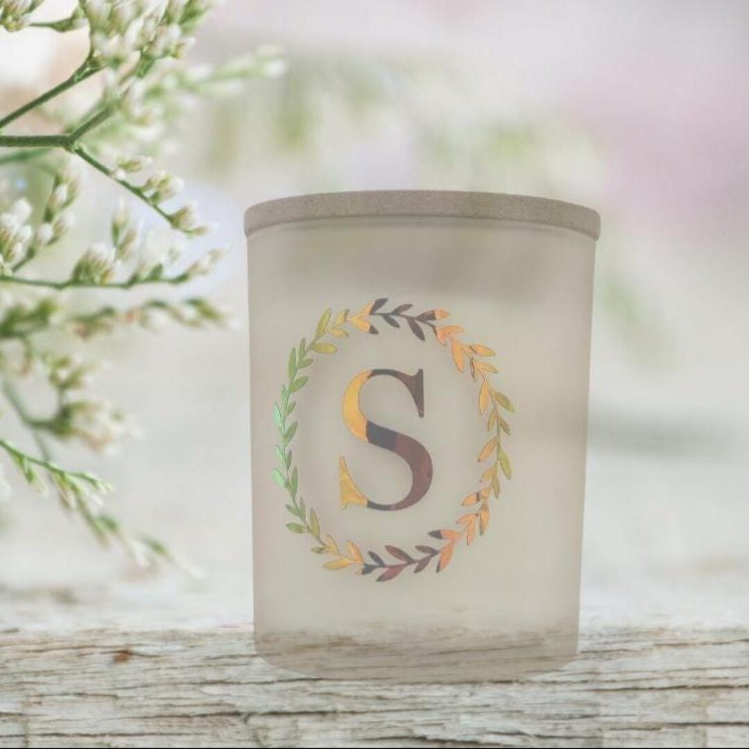 Personalized Wedding Candle Decal: Metallic Monogram Votive Sticker - Etsy