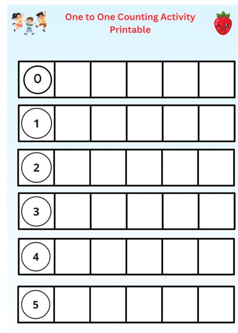 One to One Counting Activity Printable - Etsy