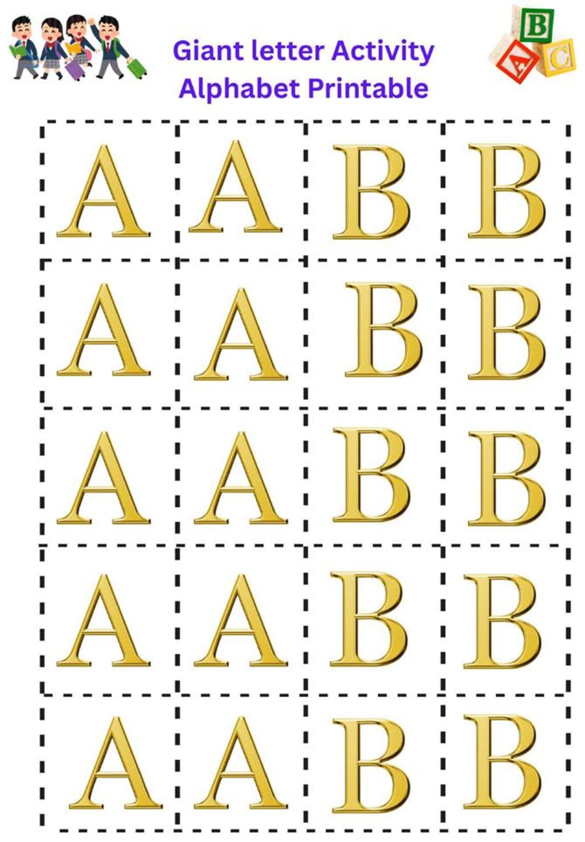 Giant Letter Activity - Alphabet Printable - Etsy