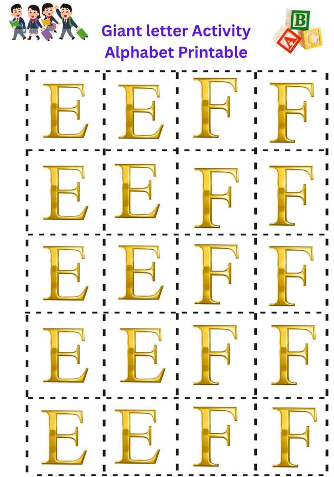 Giant Letter Activity - Alphabet Printable - Etsy