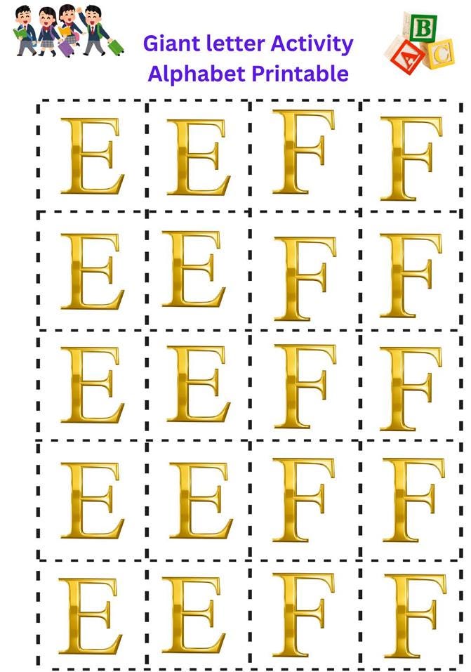 Giant Letter Activity - Alphabet Printable - Etsy