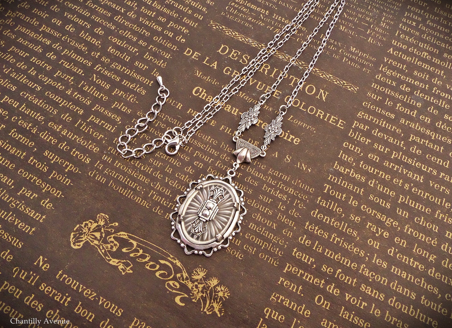 Camphor Glass Art Deco Necklace, Reproduction Handmade Jewelry - Etsy