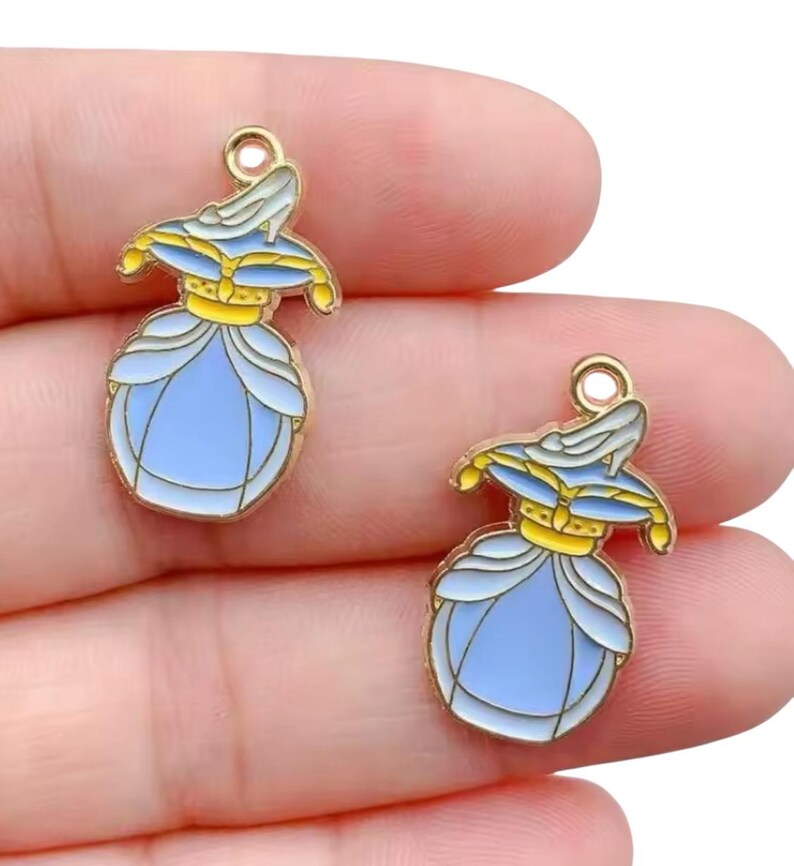 10 PC, Princess Perfume Bottle, Glass Slipper Blue, Resin Cabochon Junk ...