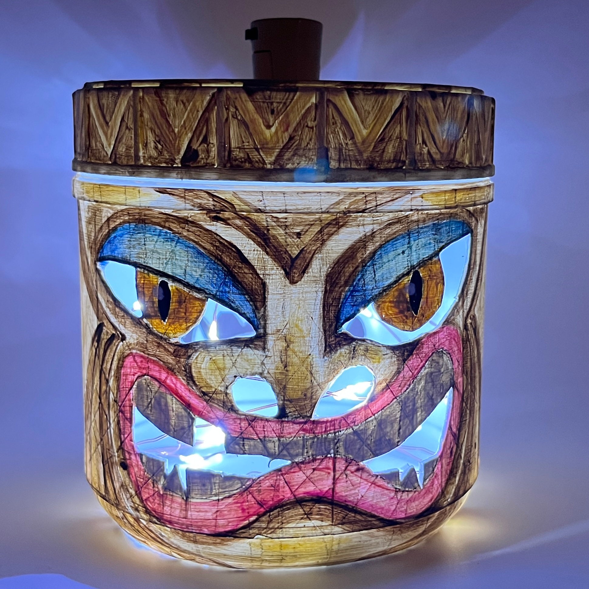 JARHEADS 2 Faced Tiki & Totem Nite Lites Rescued From My - Etsy