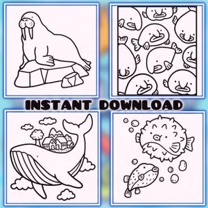Coco Wyo Ocean Scene Coloring Book PDF – 50 Printable Pages for Kids ...