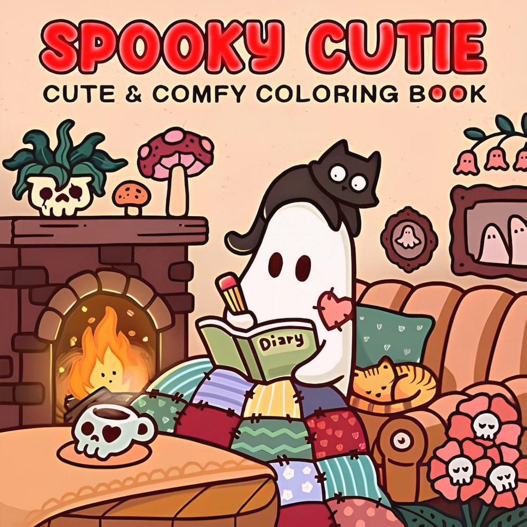 Spooky Cutie: Cute Relaxation Coloring Book Instant Digital Download ...