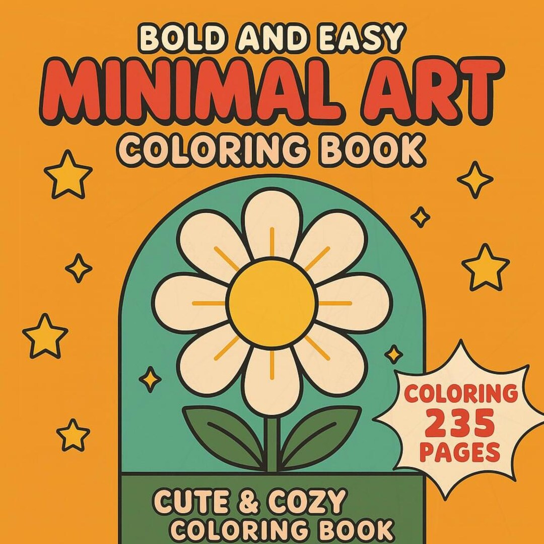 Minimal Art: Cute Relaxation Coloring Book Instant Digital Download Fun ...